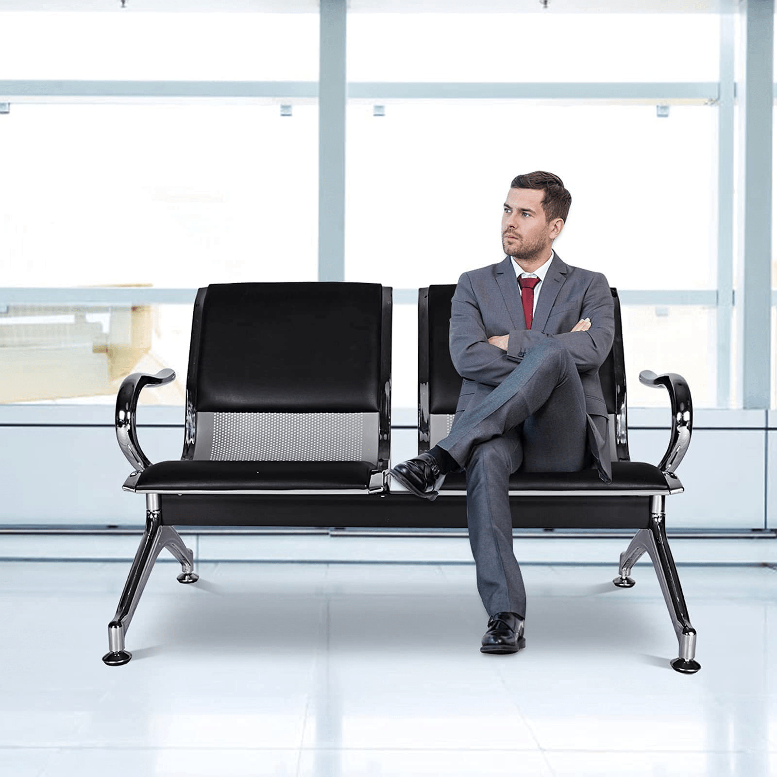 Steel Reception Bench Two-Seater - Primo Shop - Furniture Shop in Kenya