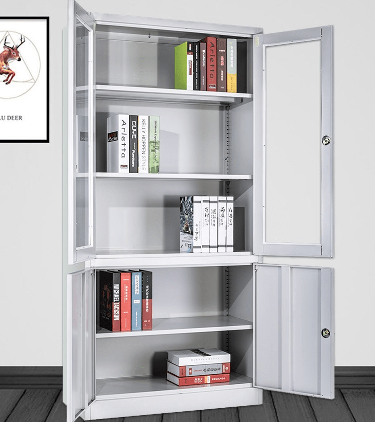 Upper Glass Display Lower Filing Metallic Storage Unit - Primo Shop ...