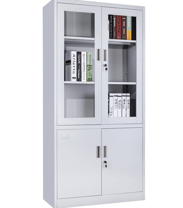 Upper Glass Display Lower Filing Metallic Storage Unit - Primo Shop ...