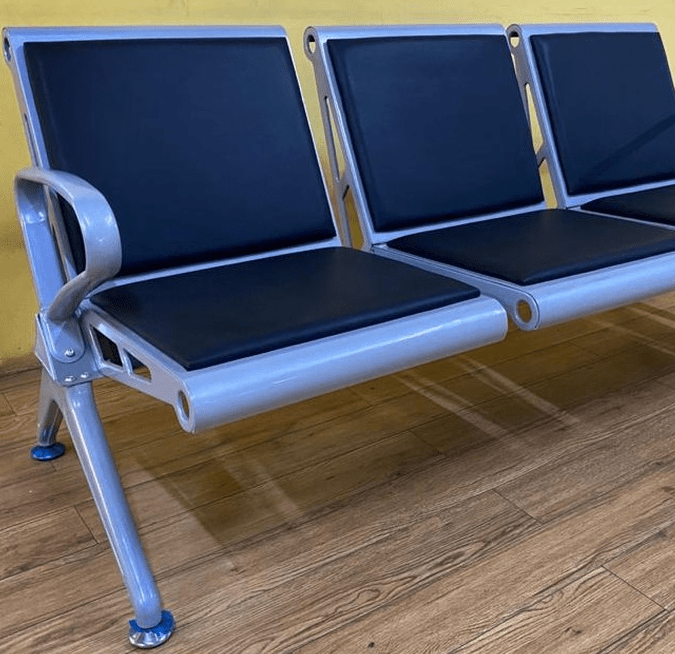 Black 4-Seater Heavy Duty Padded Reception Bench - Primo Shop Furniture KE