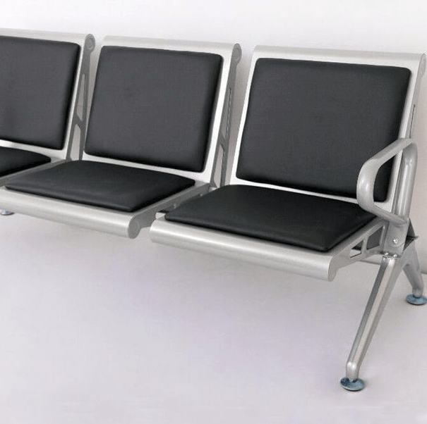 Black 4-Seater Heavy Duty Padded Reception Bench - Primo Shop Furniture KE