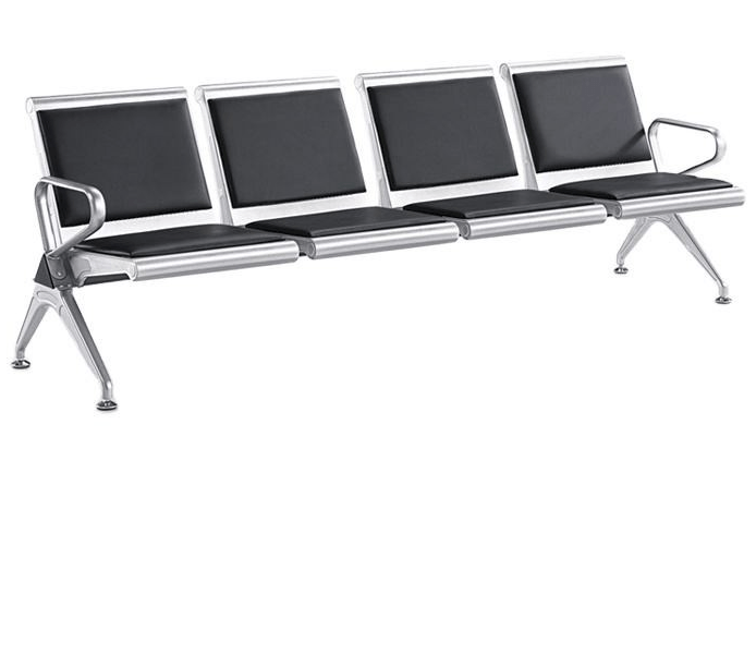 Black 4-Seater Heavy Duty Padded Reception Bench - Primo Shop Furniture KE